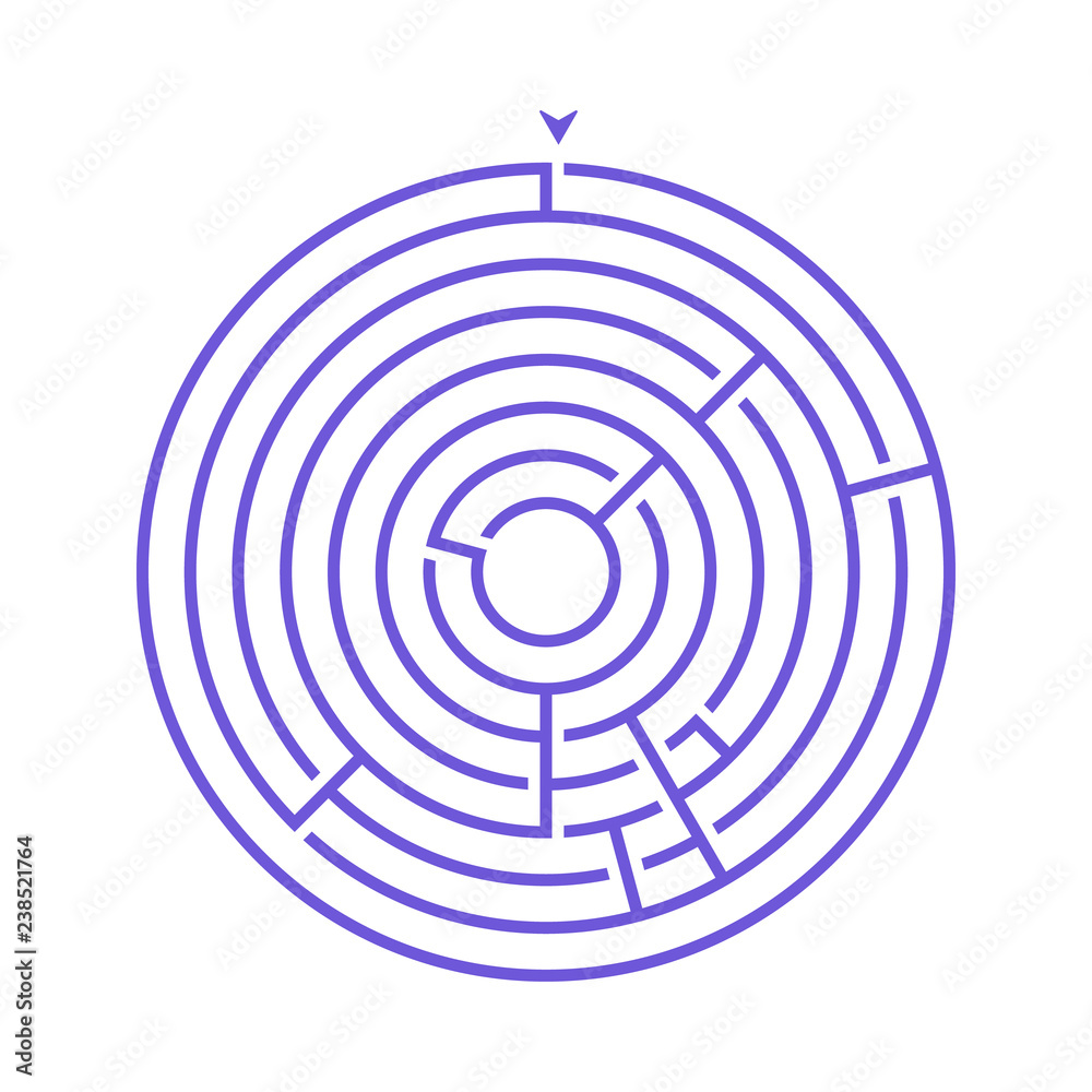 Simple round maze labyrinth game for kids. One of the puzzles from the ...