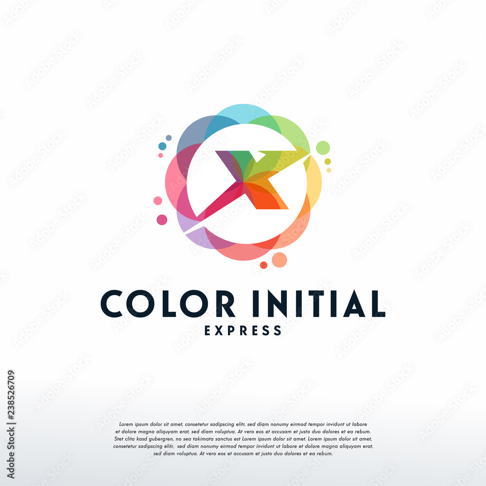Colorful X logo vector, fast X logo designs template, design concept ...