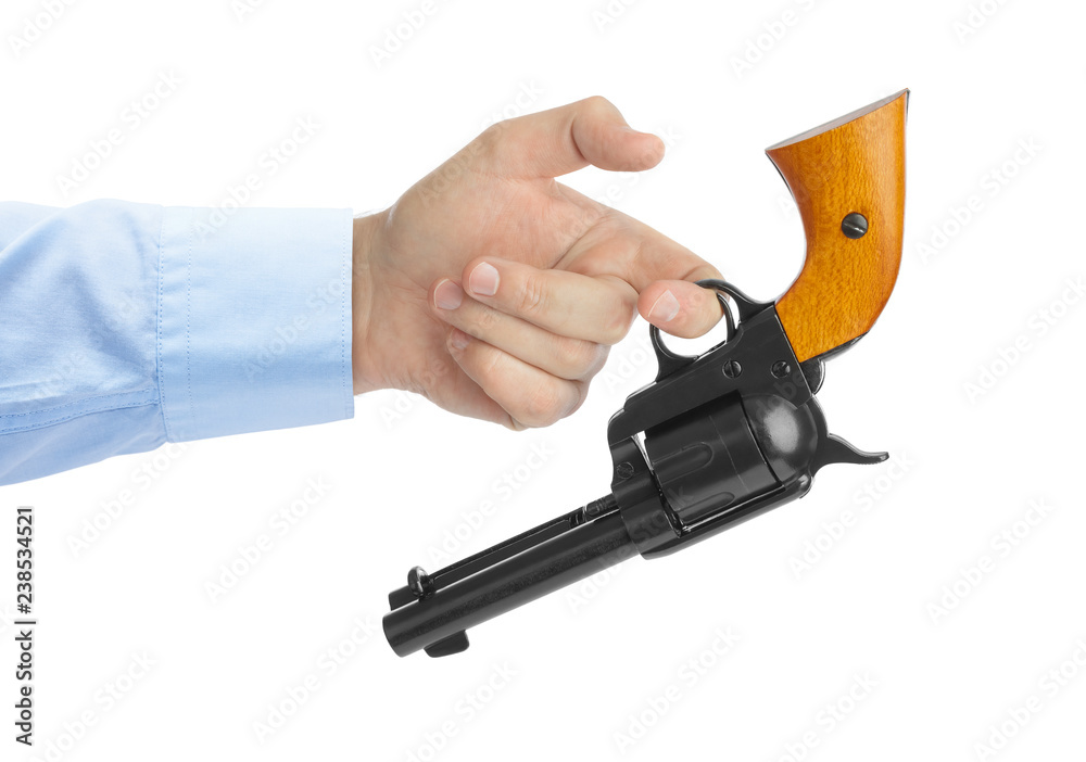 Hand with revolver Stock Photo | Adobe Stock