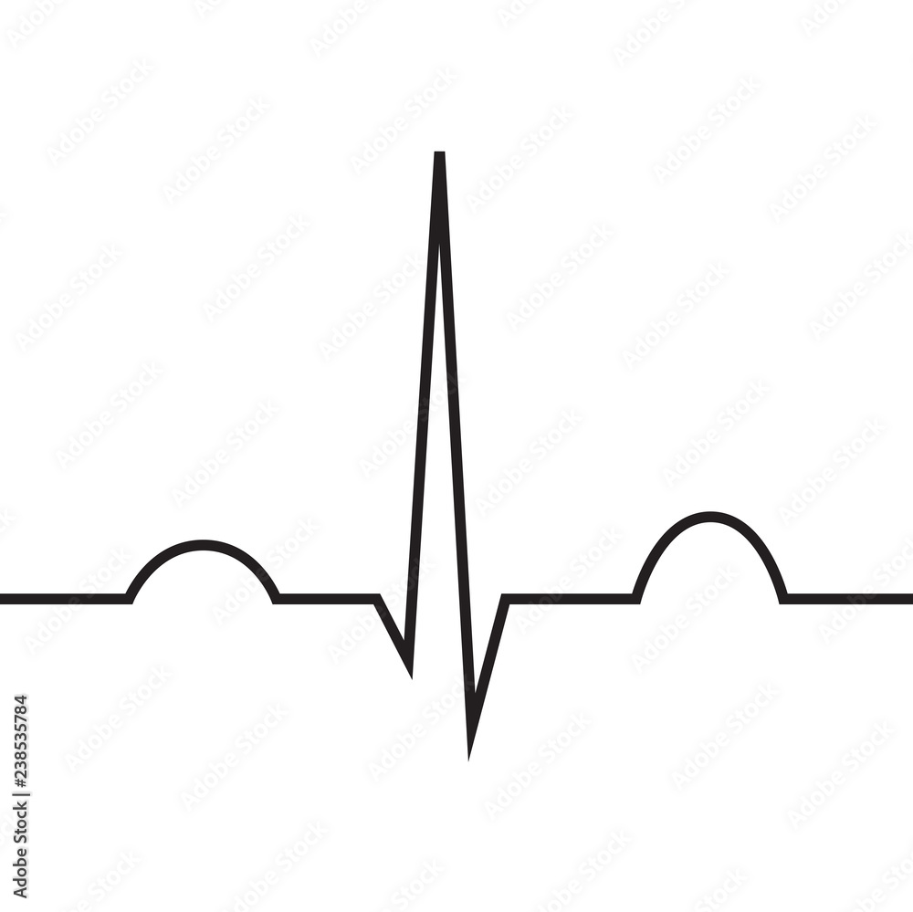 normal heart rhythm ekg, vector and illustration Stock Vector | Adobe Stock