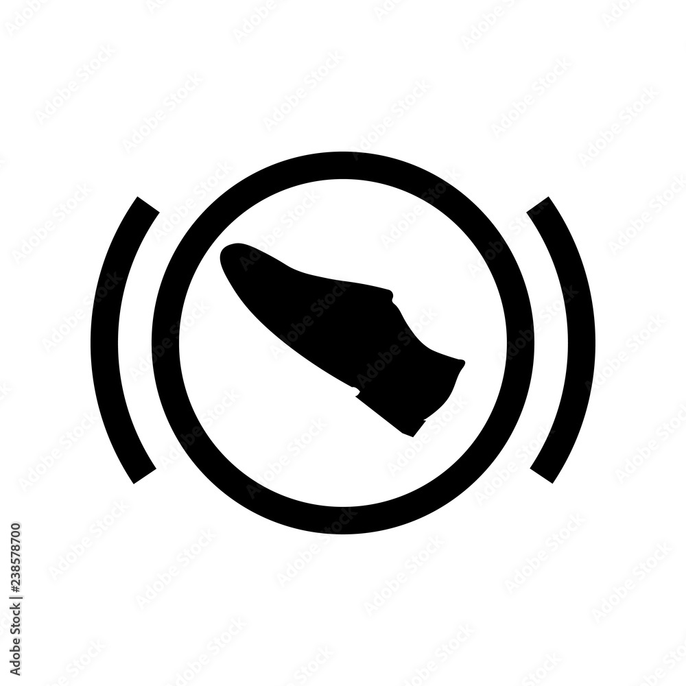 Press Brake Pedal Sign Illumination Car Dashboard Stock Vector | Adobe ...