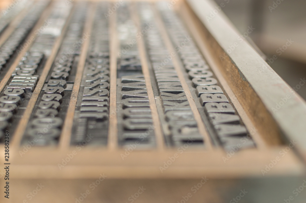 Old Typographic letters for industrial print, ancient typefaces Stock ...