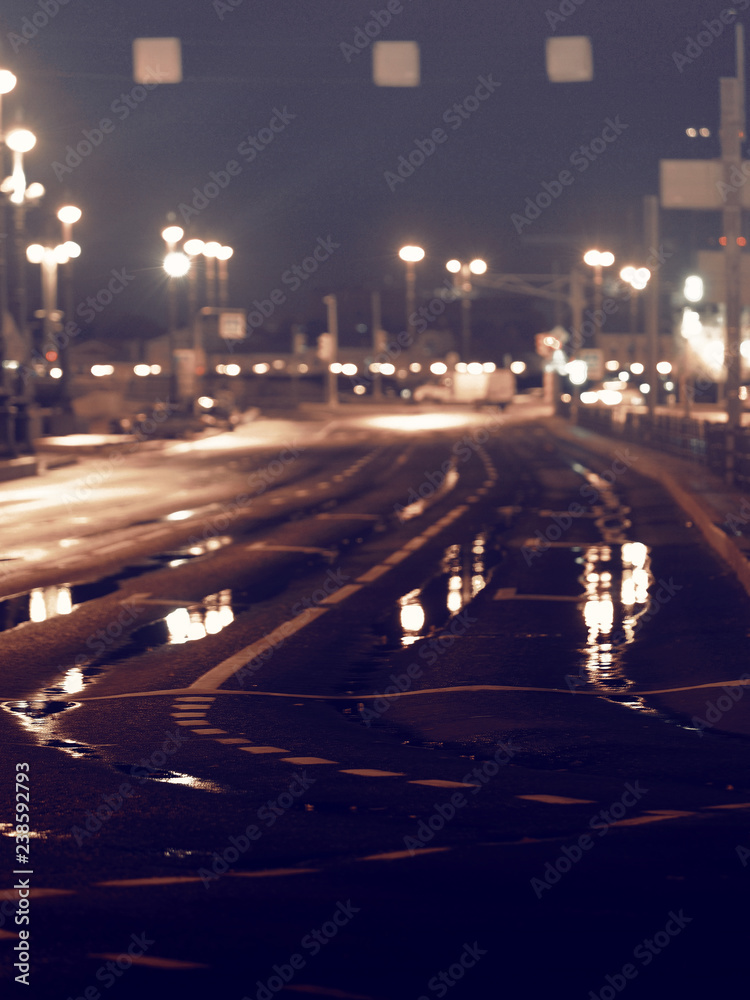 Dark Empty City Street