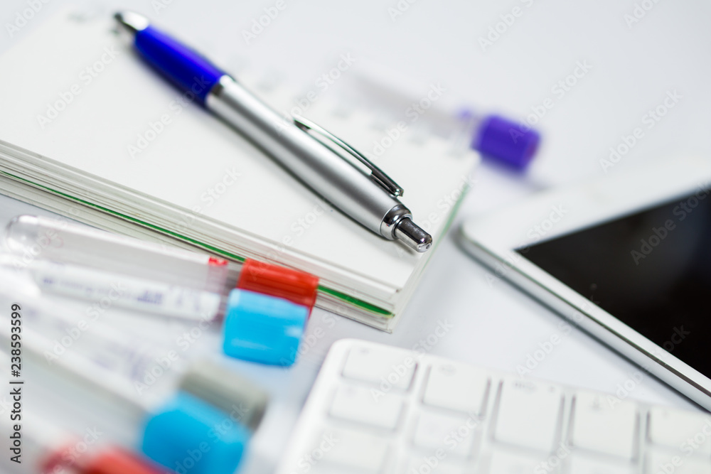 Making notes for samples used in laboratory or medicine hospital, next ...