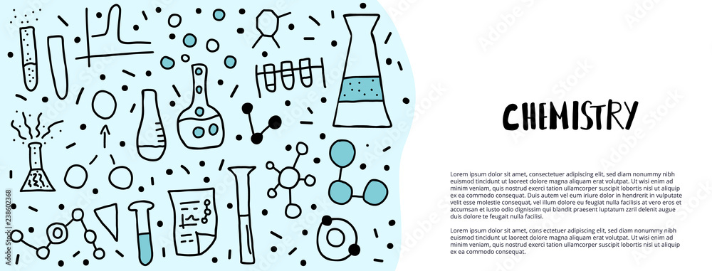 Chemistry doodle objects set. Vector illistration. Stock Vector | Adobe ...