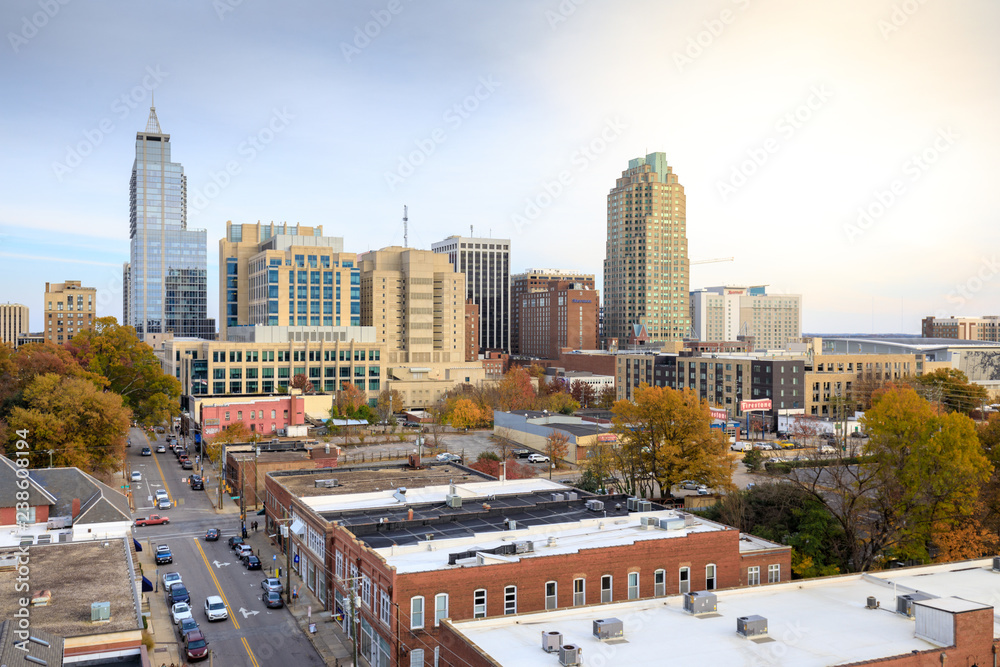 Panorama view of downtown Raleigh Skyline Stock Photo | Adobe Stock