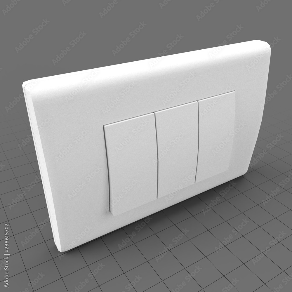 Triple light switch Stock 3D asset | Adobe Stock