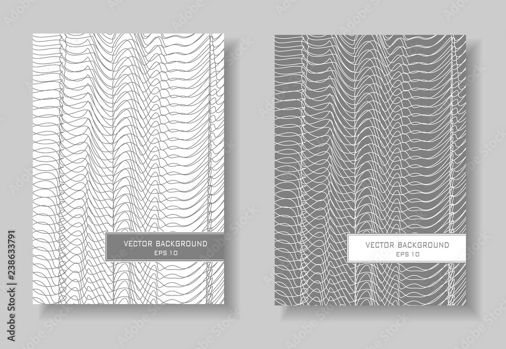 Book covers set. Abstract layout. Gray and white line art design ...