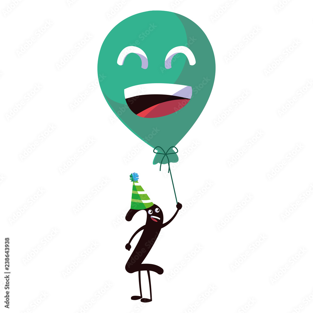 cartoon number two design Stock Vector | Adobe Stock