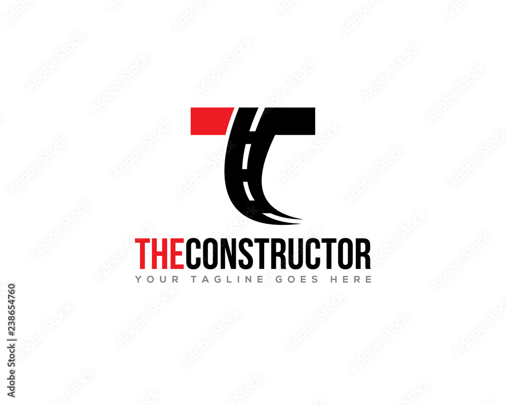 letter T construction building road infrastructure Stock Vector | Adobe ...