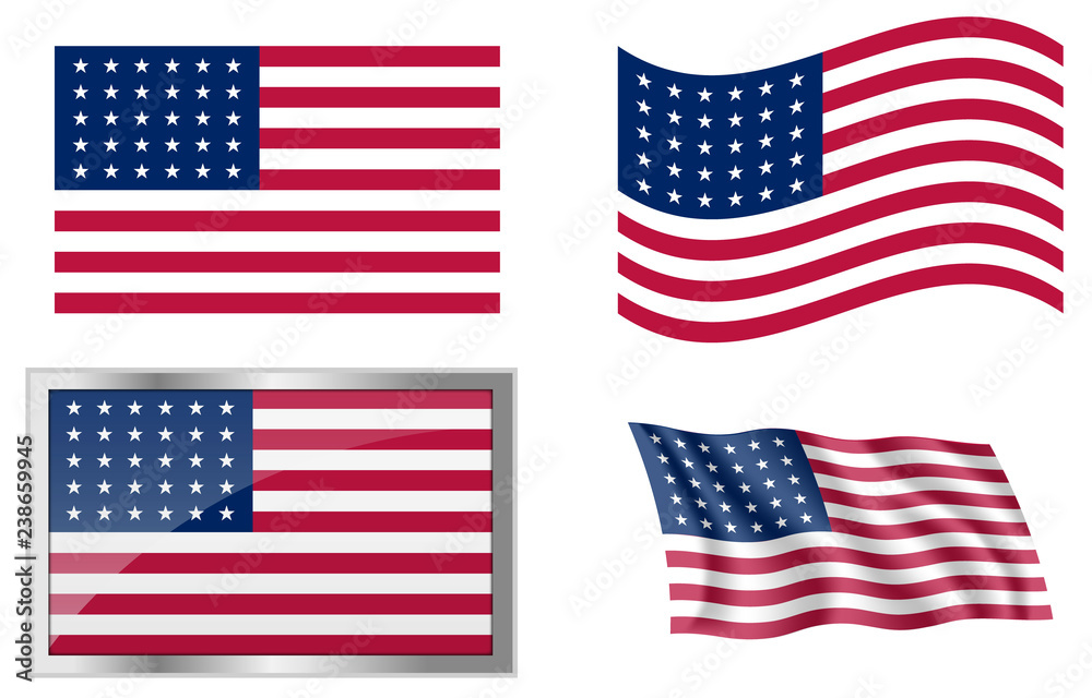 Flag of the US 30 Stars Stock Vector | Adobe Stock