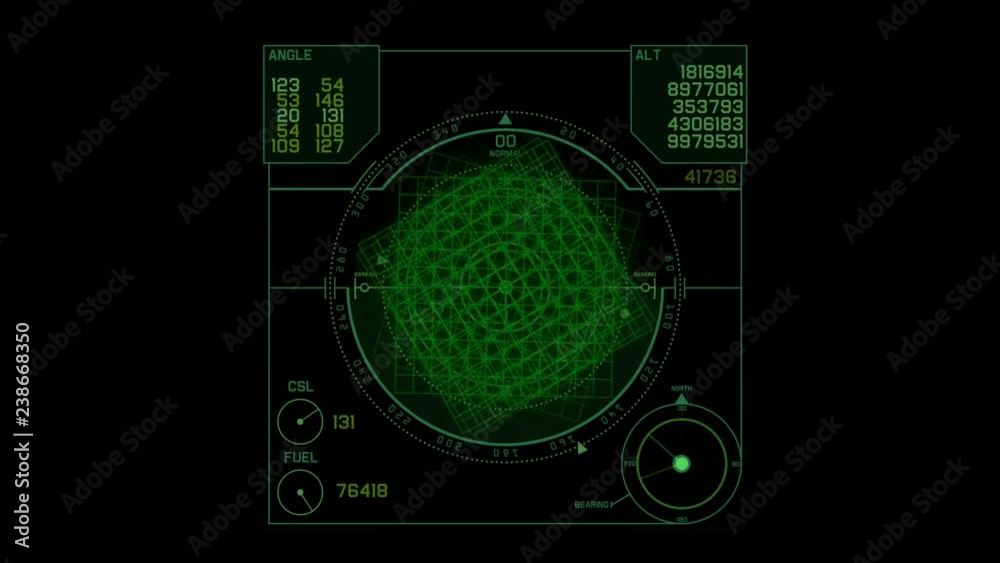Vidéo Stock 4k Radar GPS signal tech screen display,future science sci ...