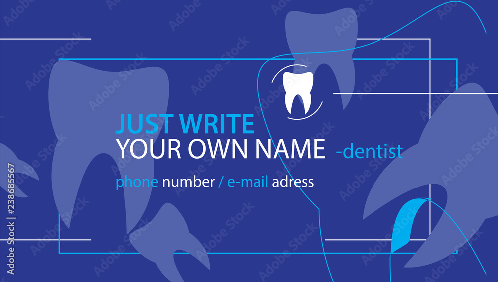Dentist Business Card Design. Vector Illustration. Stock Vector | Adobe ...