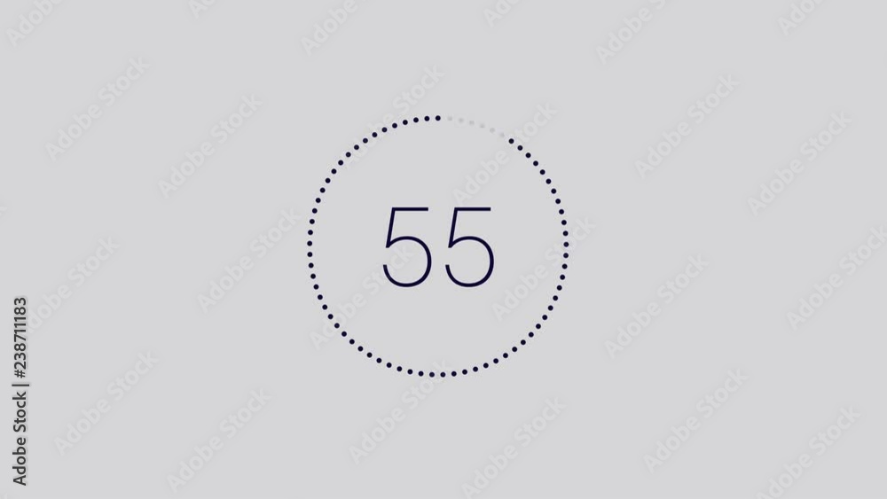Vidéo Stock Modern minimalistic countdown one minute animation from 60 ...