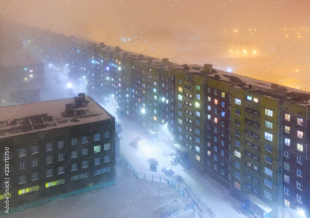 Cold Winter Night City