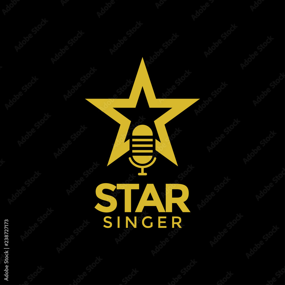 Star singer logo design inspiration Stock Vector | Adobe Stock