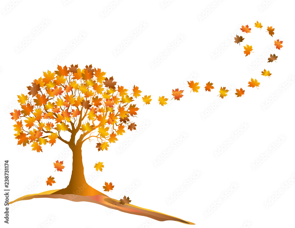 Leaves Falling Off Trees Clipart