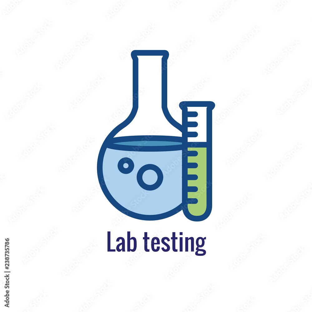 Drug Testing and Process Icon Vector Graphic w Rounded Edges Stock ...