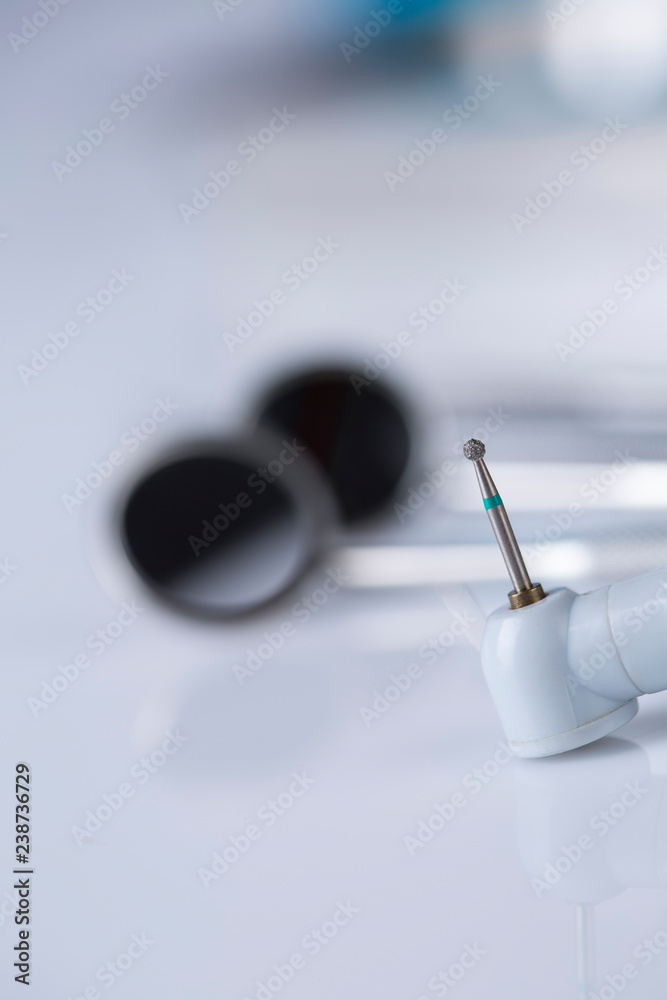 Dentist, Dental tools on a white background, Teeth and jaw. Stock Photo ...