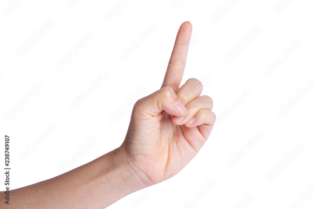 Isolated image of human hand sign or symbol in white background Stock ...