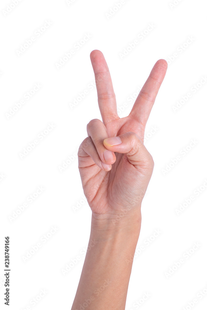 Isolated image of human hand sign or symbol in white background Stock ...