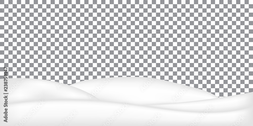 Realistic snowdrift isolated on transparent background. Snowy landscape ...