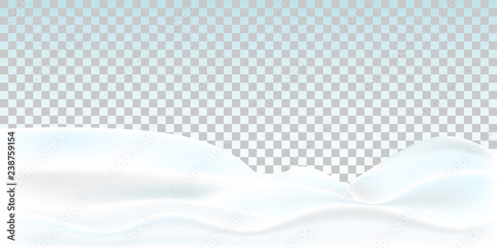 Realistic snowdrift isolated on transparent background. Snowy landscape ...