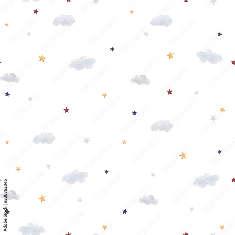 Watercolor sky pattern ilustração do Stock | Adobe Stock