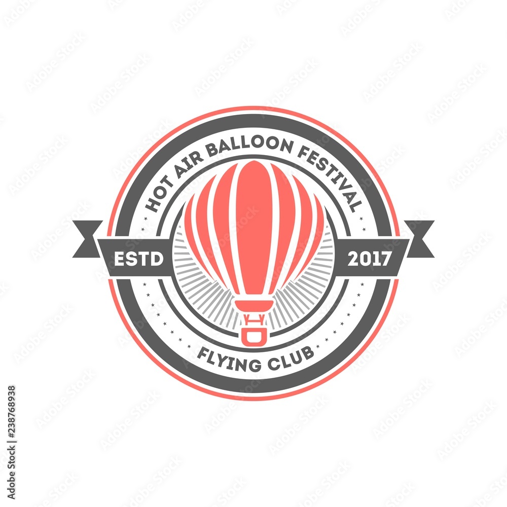 Balloon logo isolated label vector illustration. Hot air balloon ...