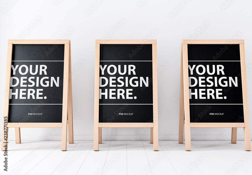 3 Blackboard Menu Signs Mockup Stock Template | Adobe Stock