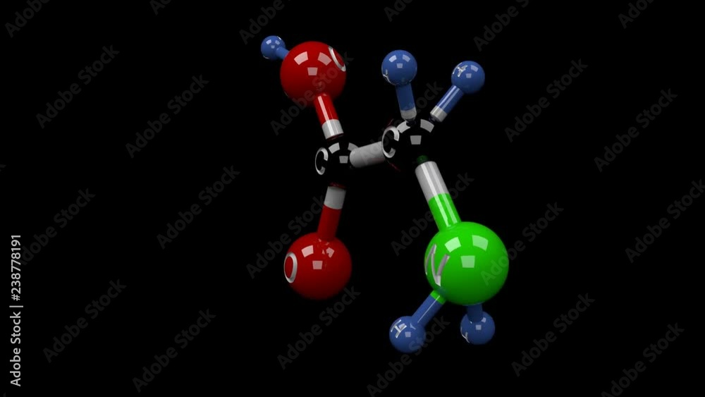 Glycine molecule. Molecular structure of glycine, non essential ...