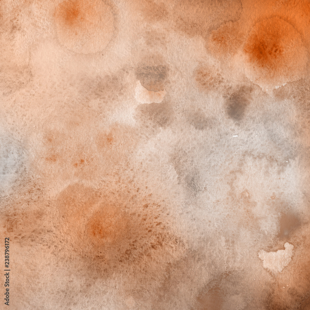 Acrylic orange abstract background with waves and strokes on white ...