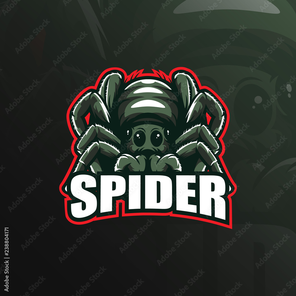 spider mascot logo design vector with modern illustration concept style ...