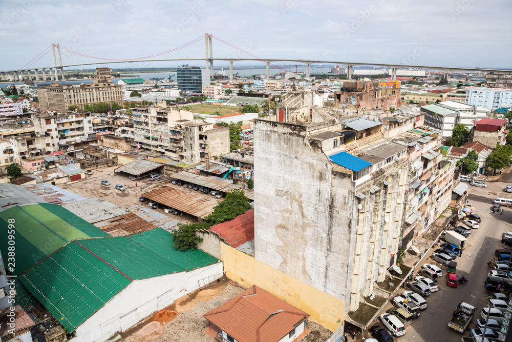 Photo & Art Print The under construction bridge across the Maputo Bay ...