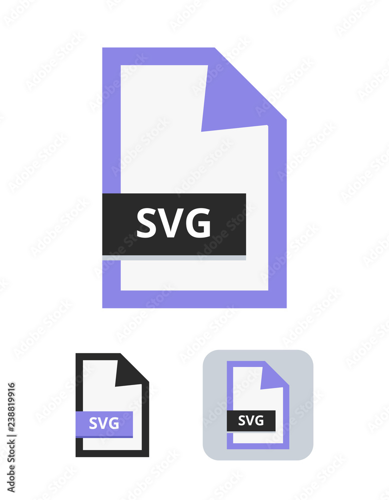 Svg file flat vector icon. Symbol of SVG XML based vector image format ...