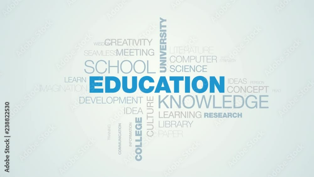 education knowledge school university studying word cloud apear on the ...