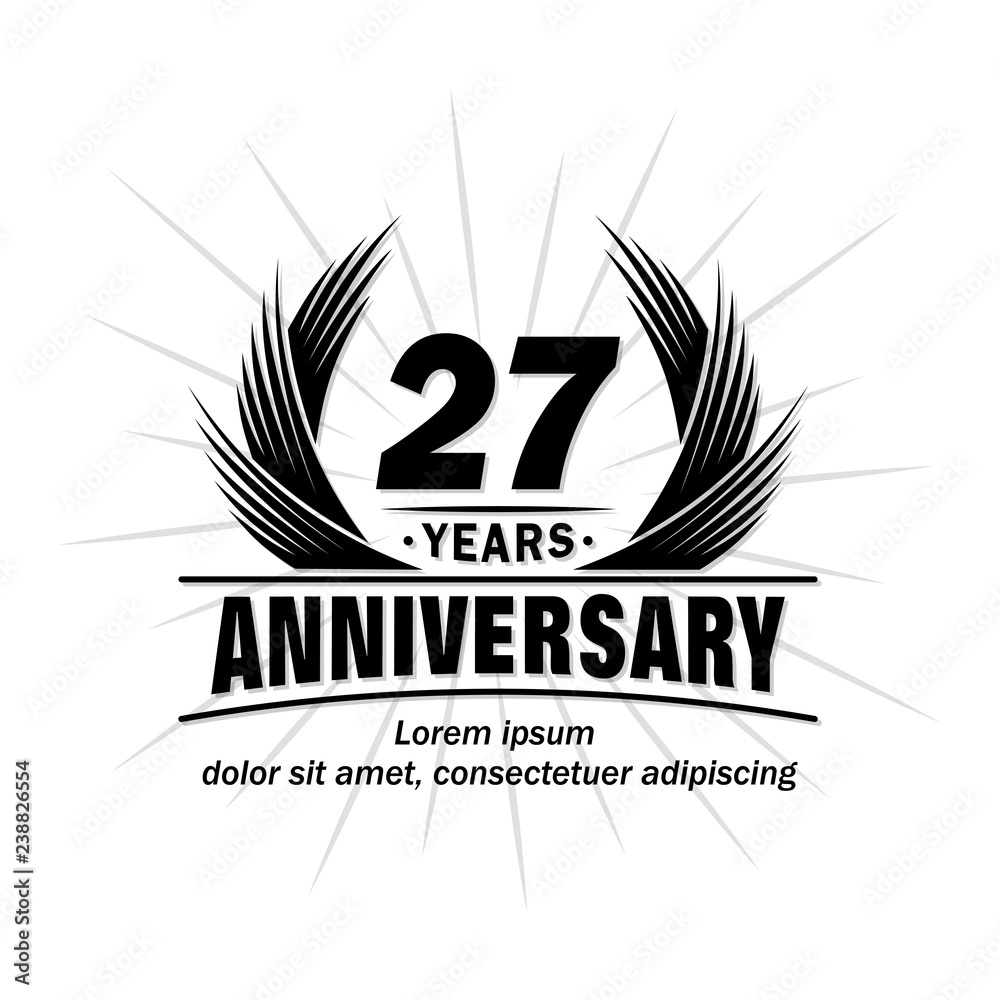 27 years design template. Anniversary vector and illustration template ...