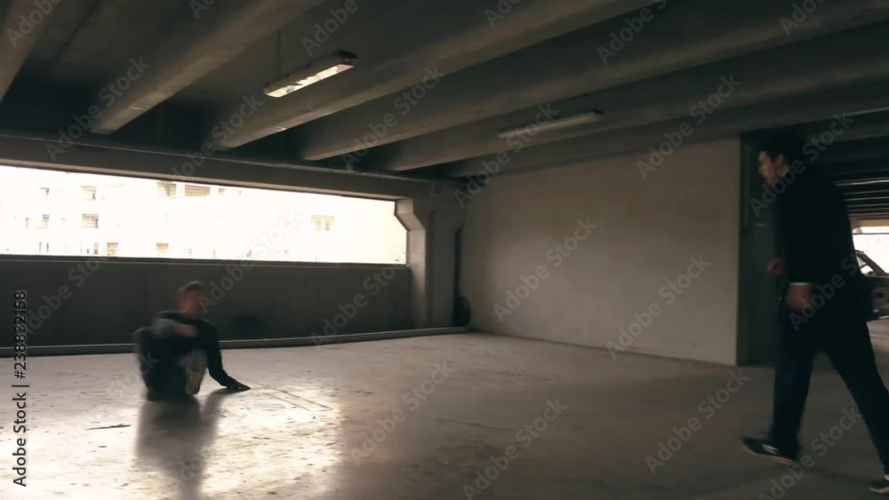 Men practice a fight sequence at full speed and celebrate a good ...