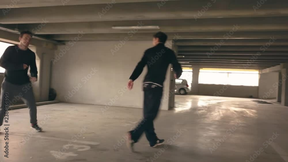 Young actors prepare and rehearse for an upcoming fight scene in a ...