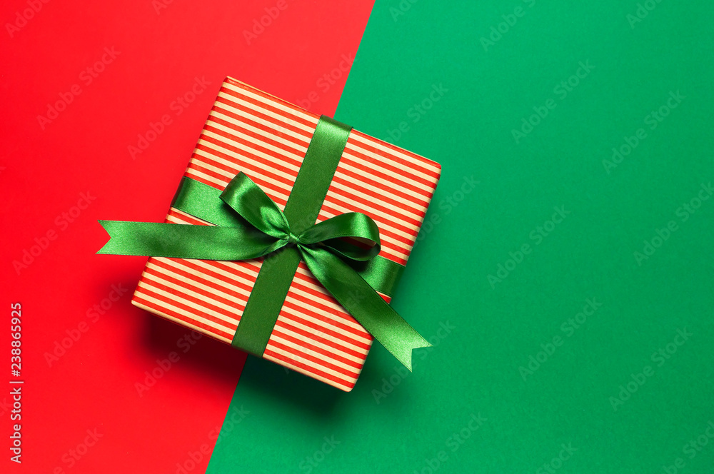 Green Christmas Present Background