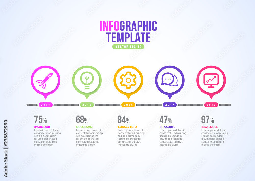 Beautiful business timeline infographic presentation template design ...