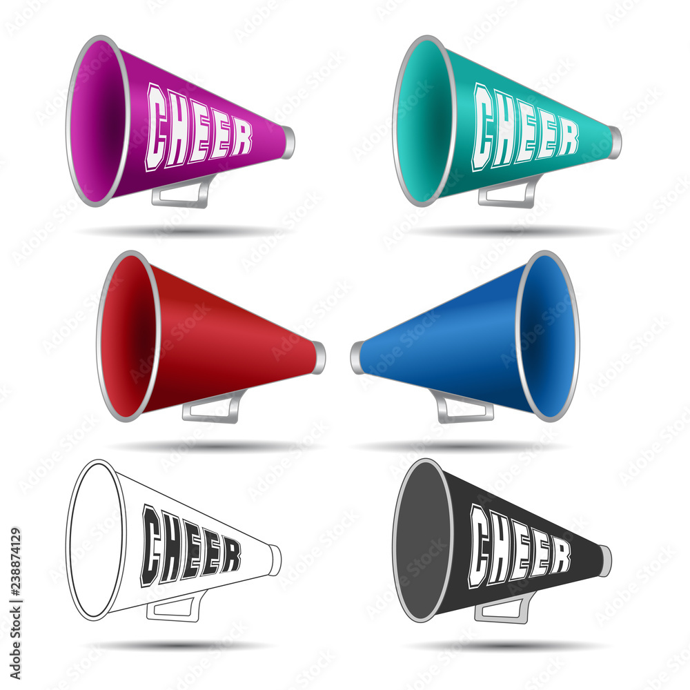 Megaphone-Cheer used by cheerleaders Stock Vector | Adobe Stock