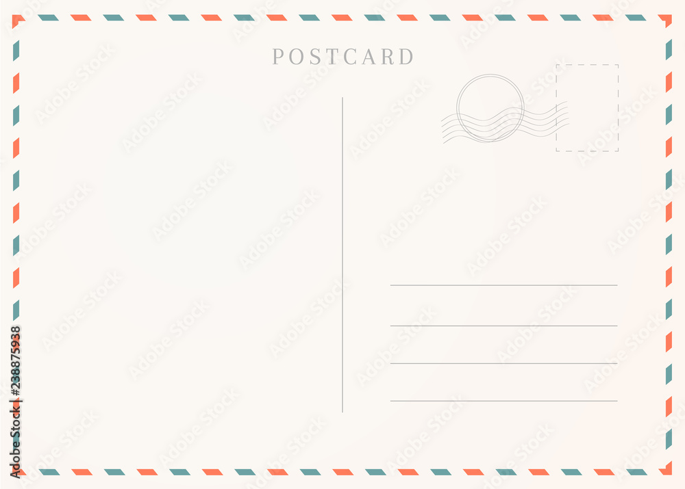 Vintage postcard template. Postal card illustration for design Stock ...
