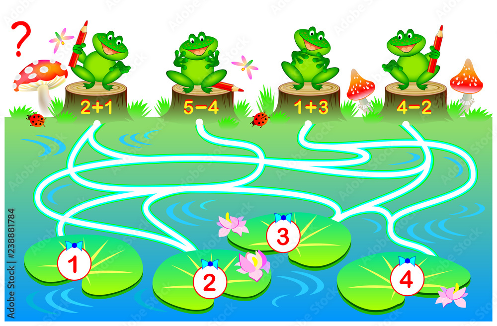 Educational page with exercises for children on addition and ...