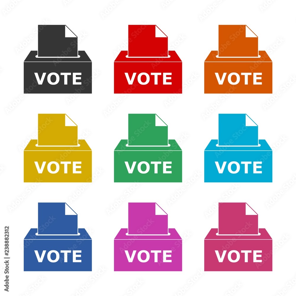 Voting box illustration with inserting paper sheet, Ballot Box icon or ...