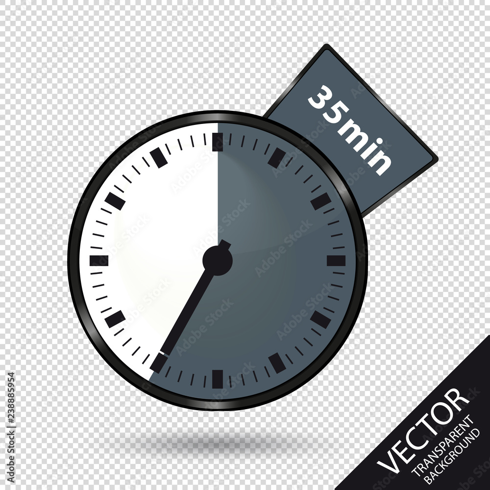 Timer 35 Minutes - Vector Illustration - Isolated On Transparent ...