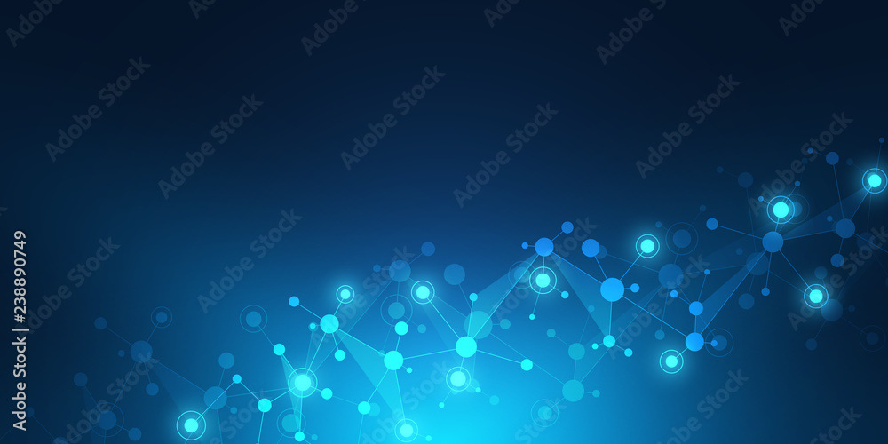 Abstract geometric texture with molecular structures and neural network ...