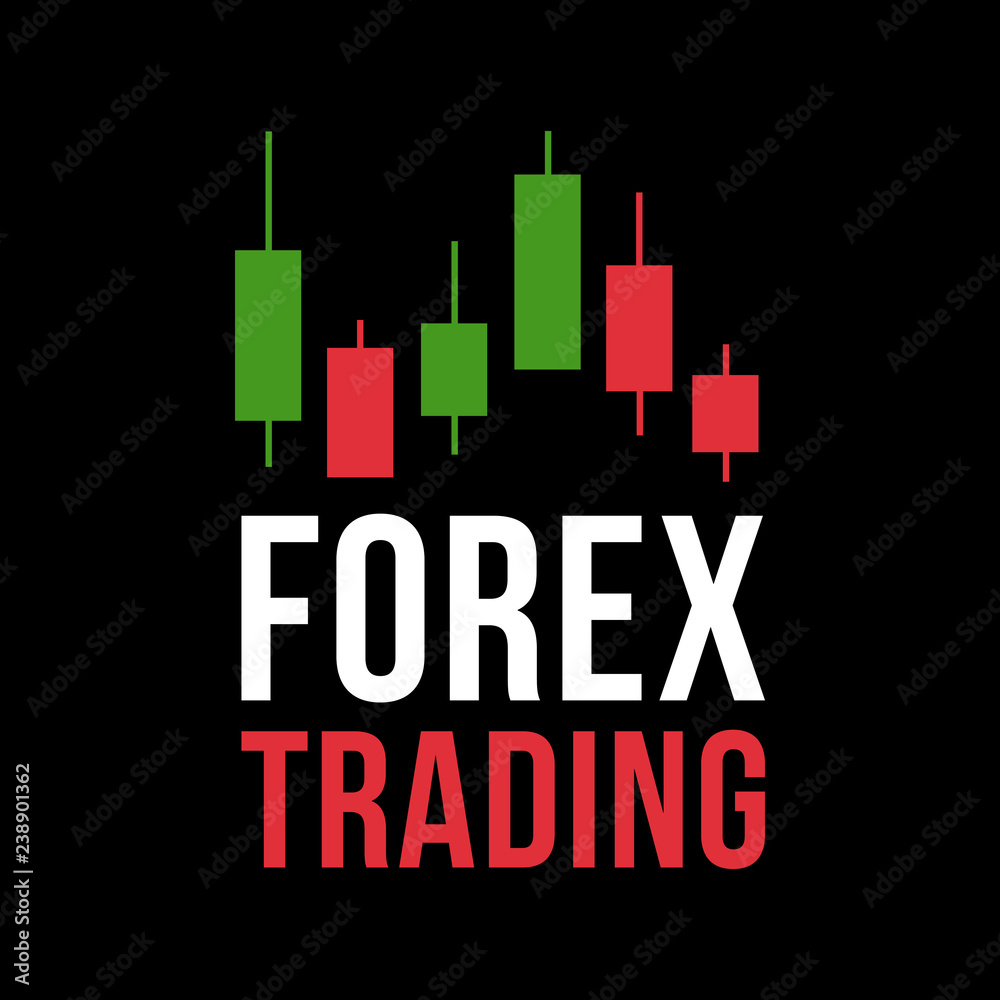 Vector logo with candlestick trading chart analyzing in forex Stock ...