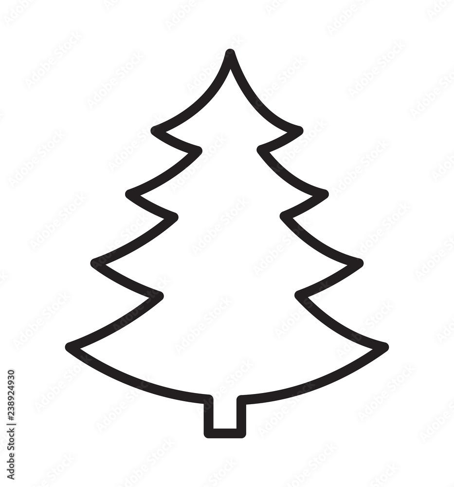 White Christmas Tree Vector