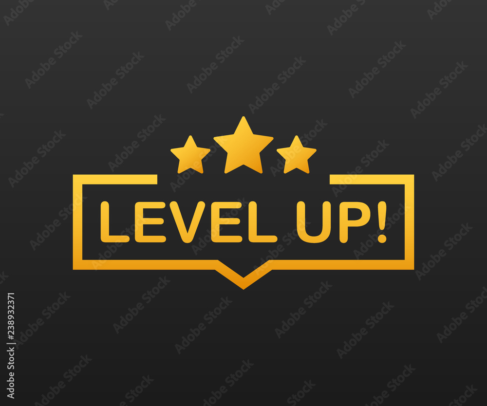 Game icon bonus. level up icon, new level logo. Vector illustration ...